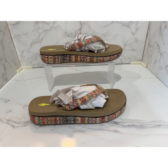 Volatile | Shoes | Volatile Womens Brown Colorful Woven Strap Platform ...